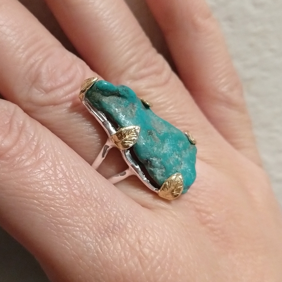 Jewelry | Natural Genuine Arizona Turquoise Art Ring | Poshmark